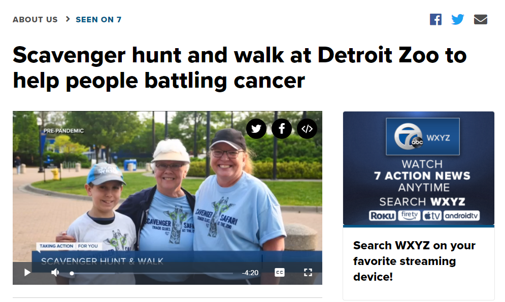 WXYZ-TV Detroit ABC Channel 7 (6/3/21): Scavenger hunt and walk at ...